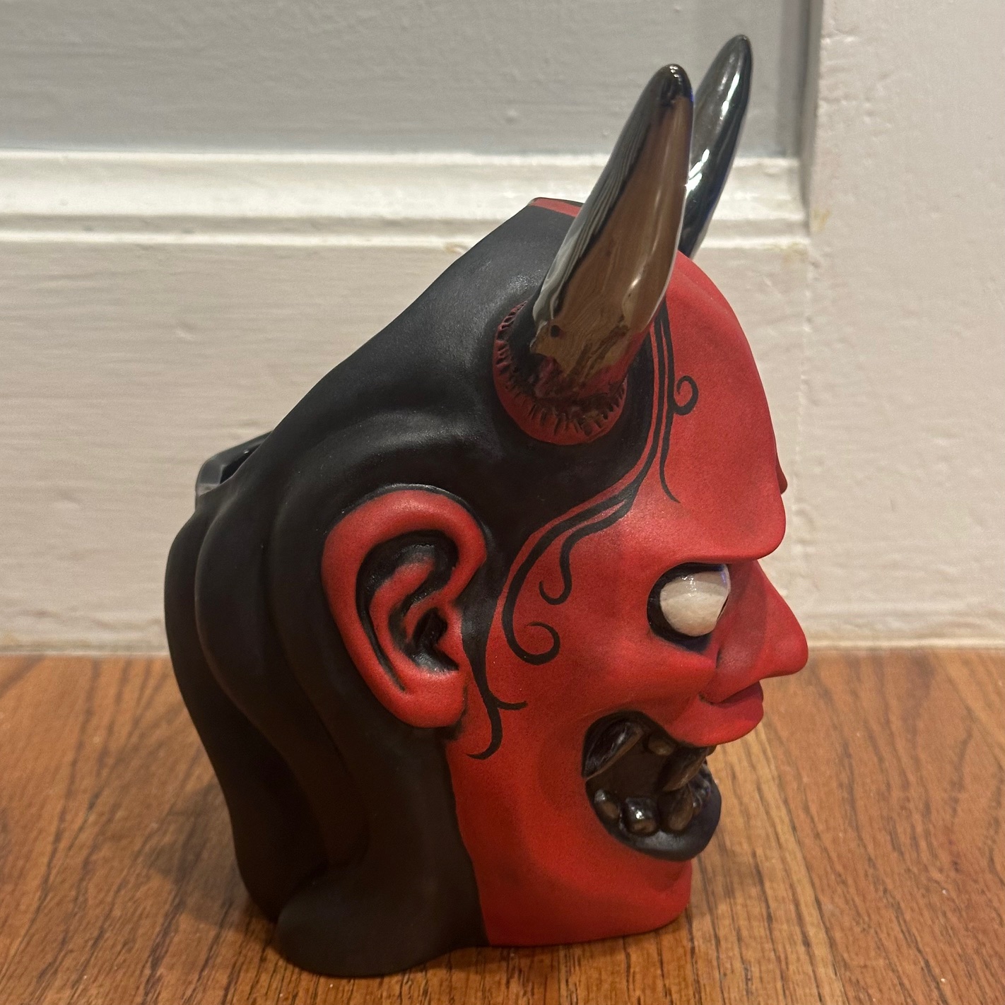 Hannya Demon Mug By Shima Ceramics – Red With Metallic Horns Edition ...